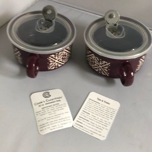 QVC | Kitchen | Set Of 2 Stoneware Mugs Cooks Essentials With Lids ...